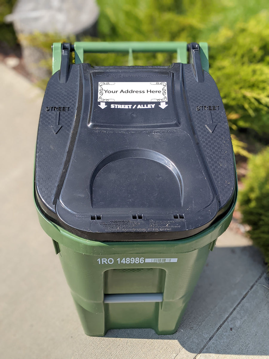 Garbage & Compost Cart (Bin) Custom Address Decal Set | BareItDesigns ...